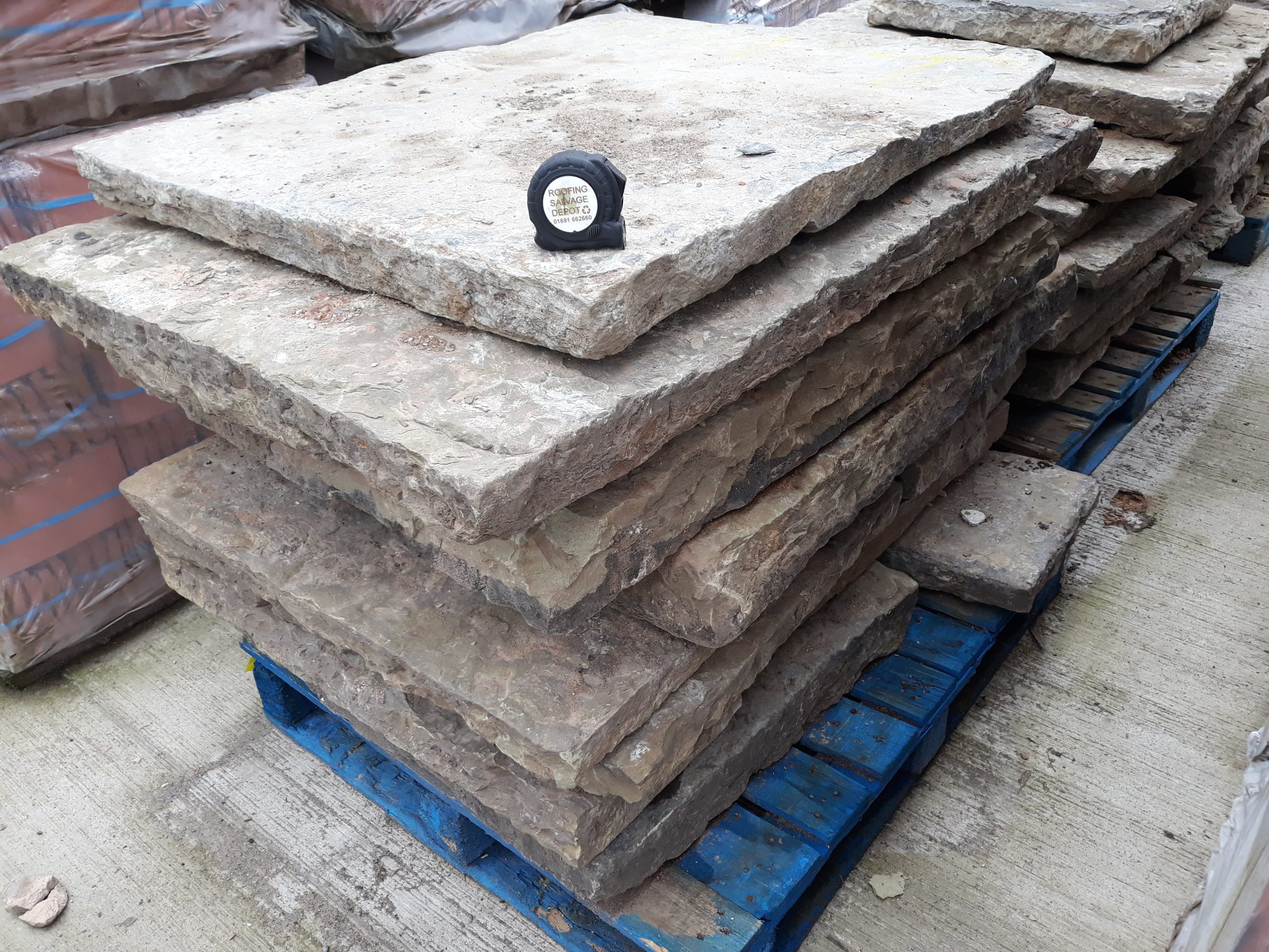 Reclaimed Large York Stone Riven Textured Flags 3" to 4" Thick Per ...