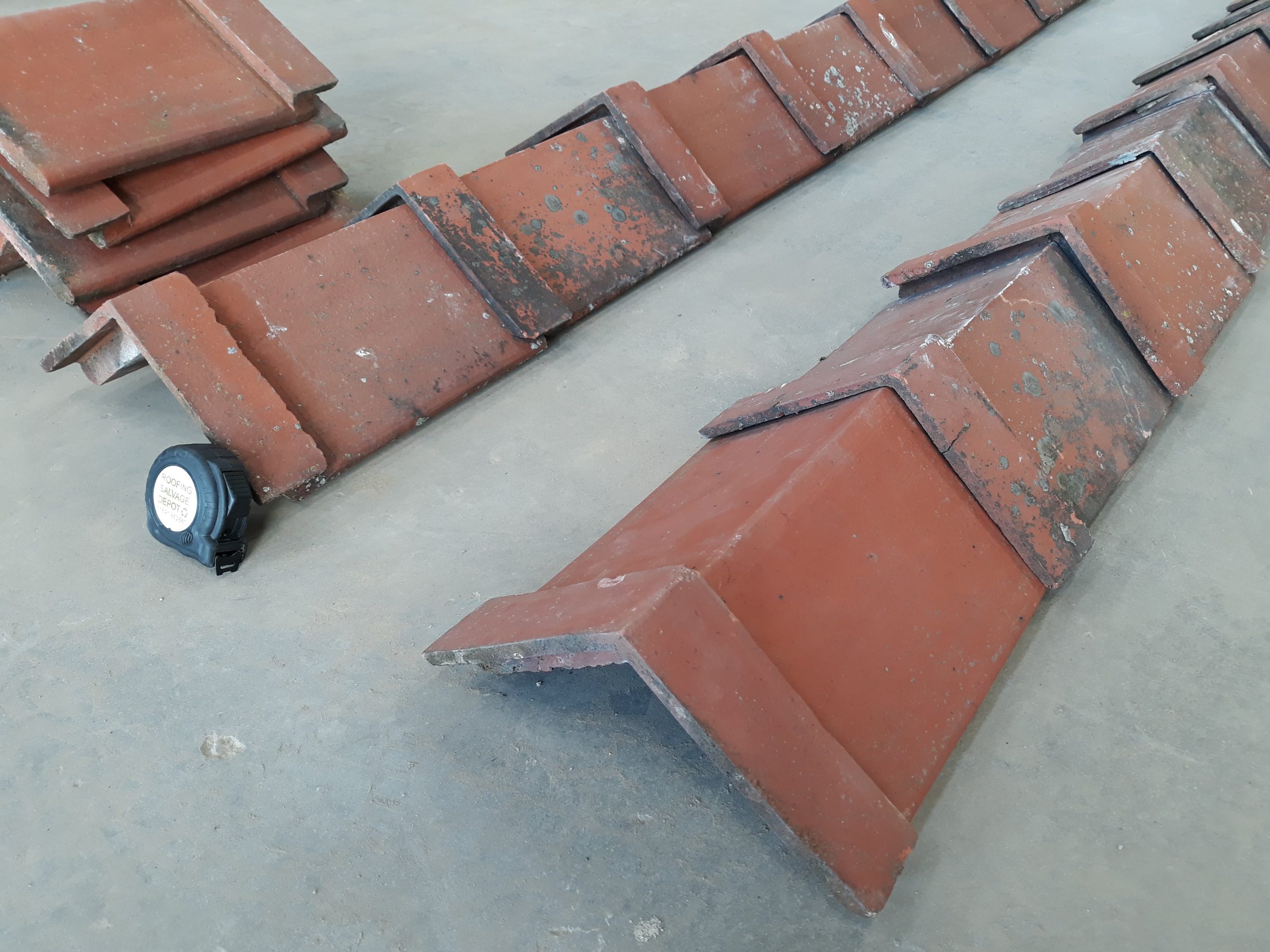 Batch of 54 Reclaimed Angle Capped Red Roofing Ridge Coping 12" Long ...
