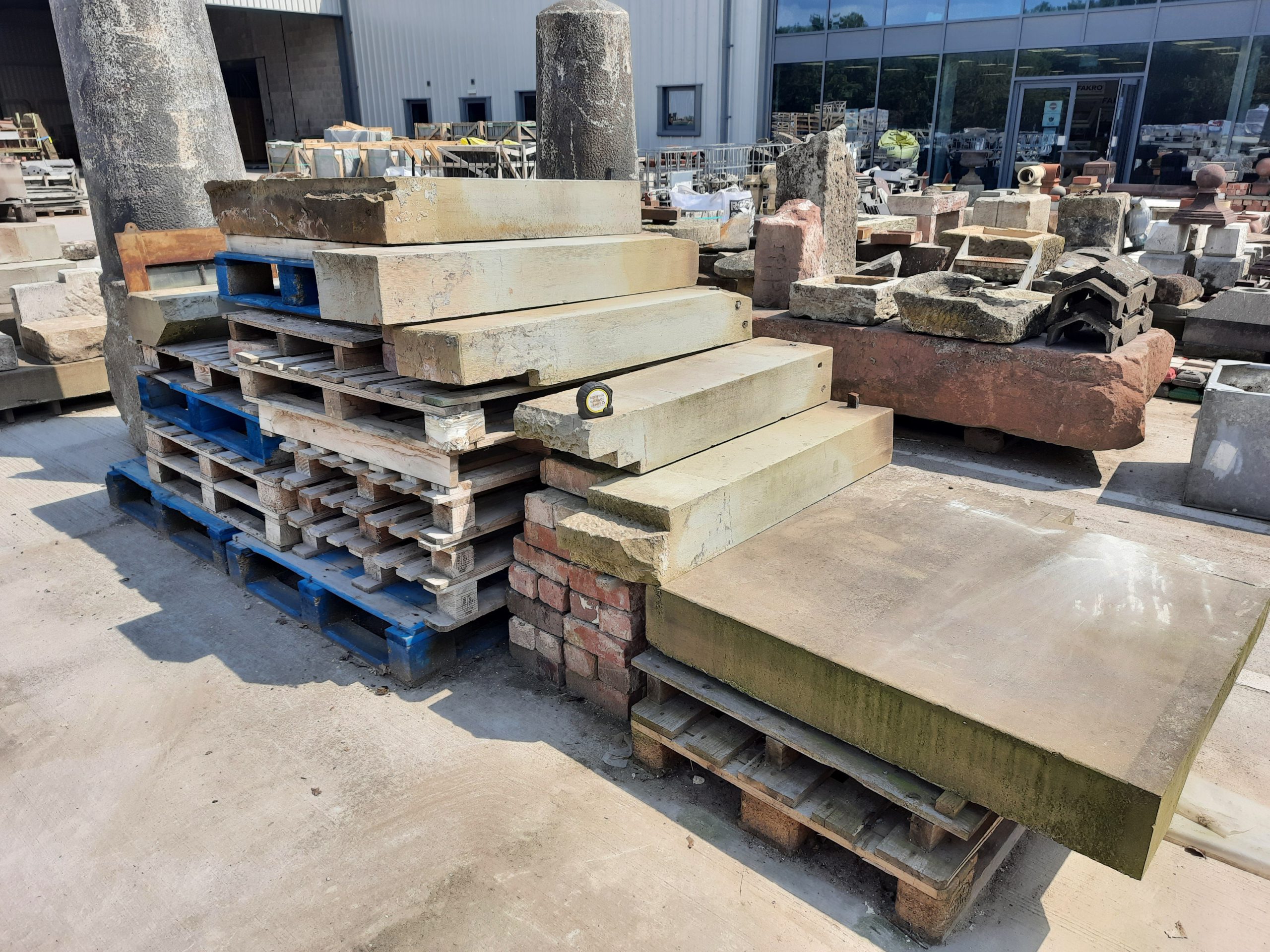 Reclaimed Set Of 5 York Stone Steps & 2 Stone Landings Staircase ...