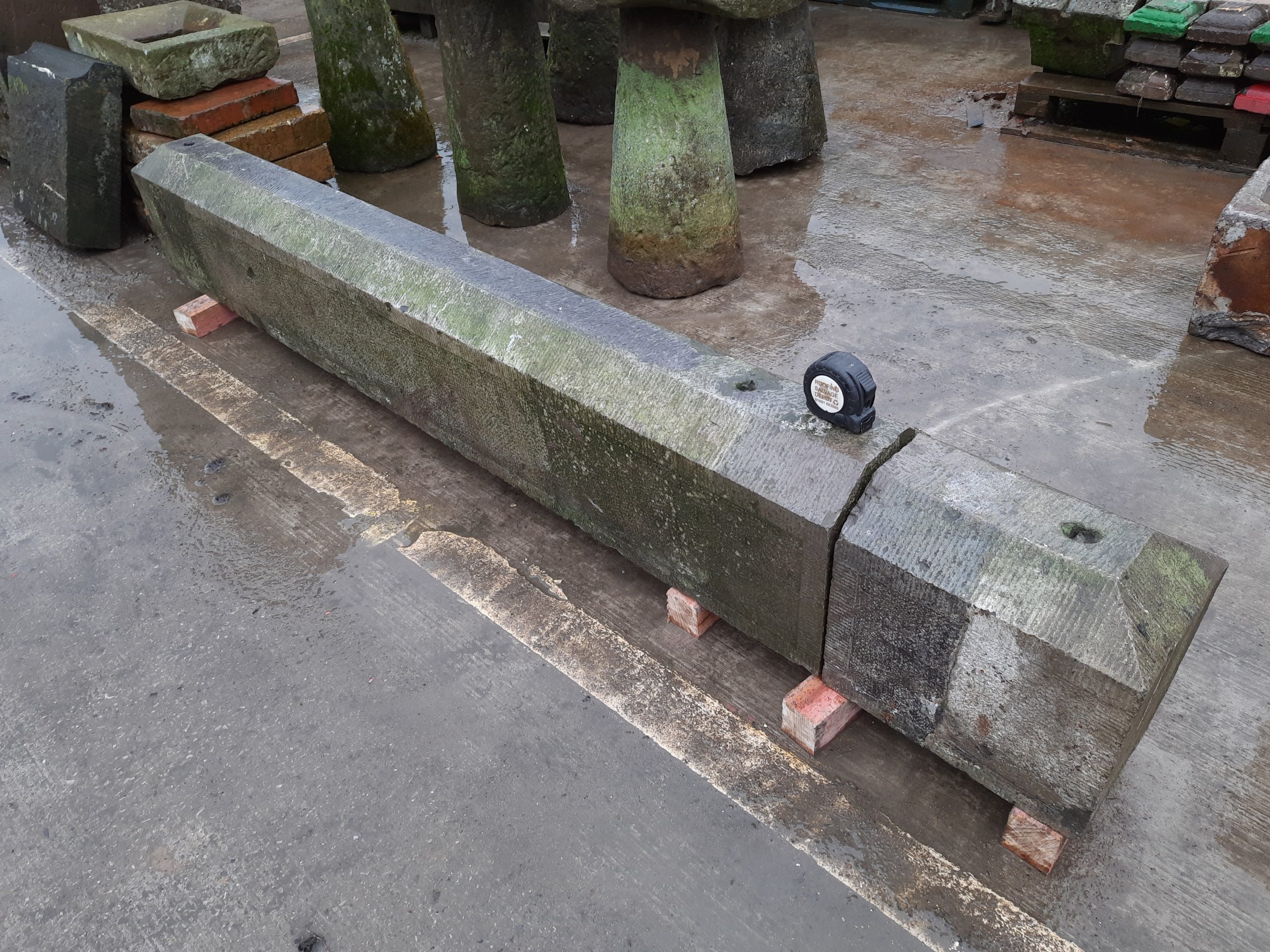 A large Reclaimed Lime Stone Step / Cill / Block / Coping 7 ft 1 .5 ...