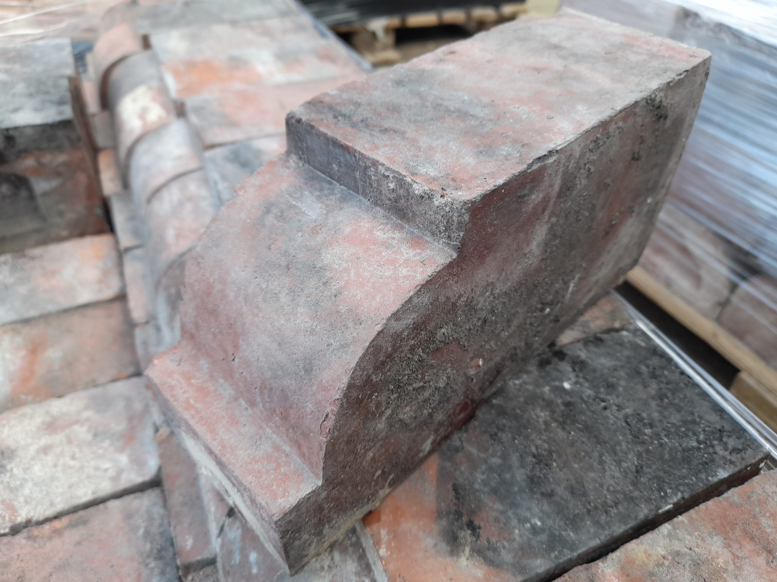 A Reclaimed Batch of 74 Ruabon Red Corbel Header Decorative Brick ...
