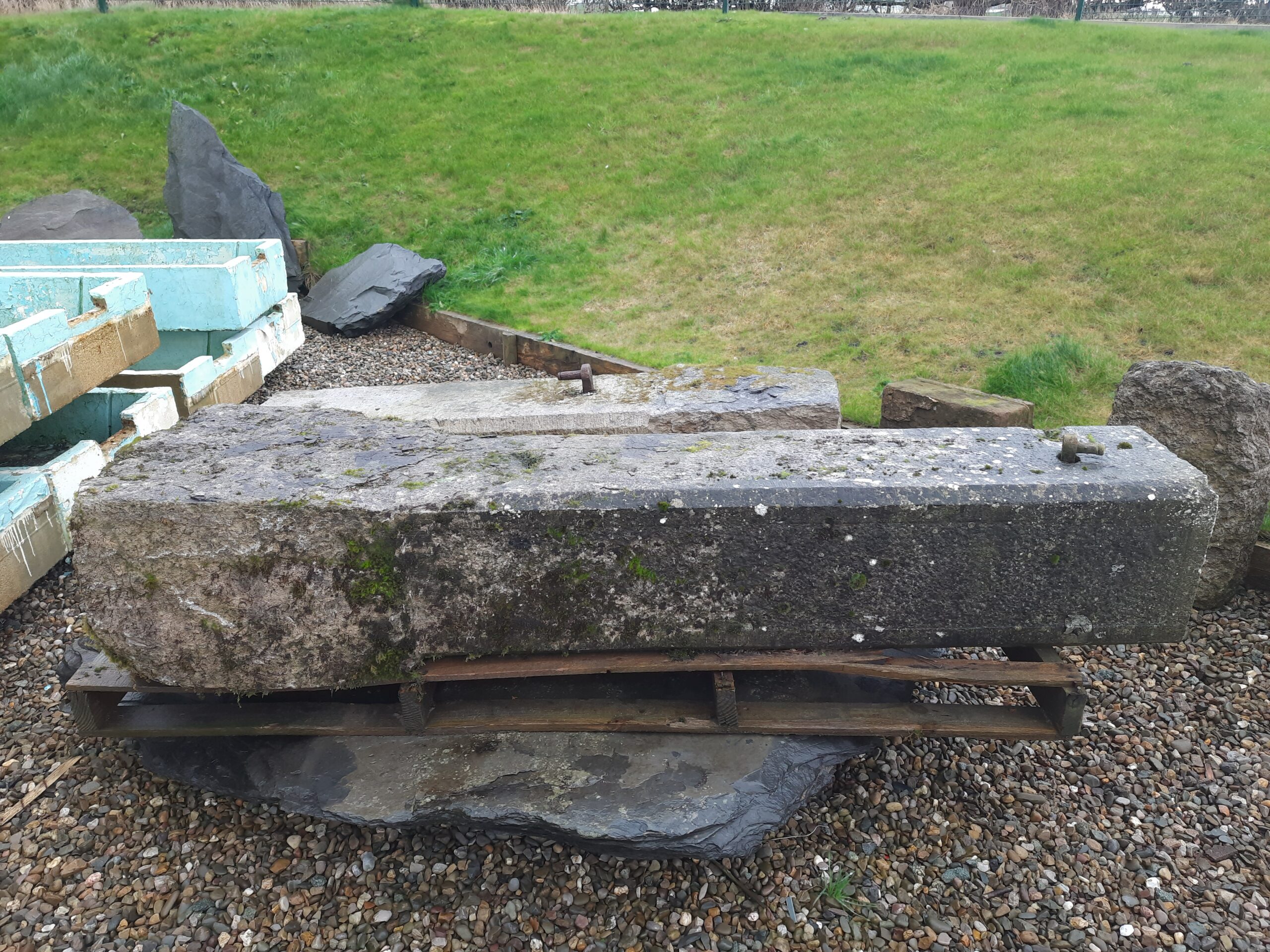 Reclaimed Single Lime Stone Flat Top Gate Post Monolith 7ft 1" Total ...