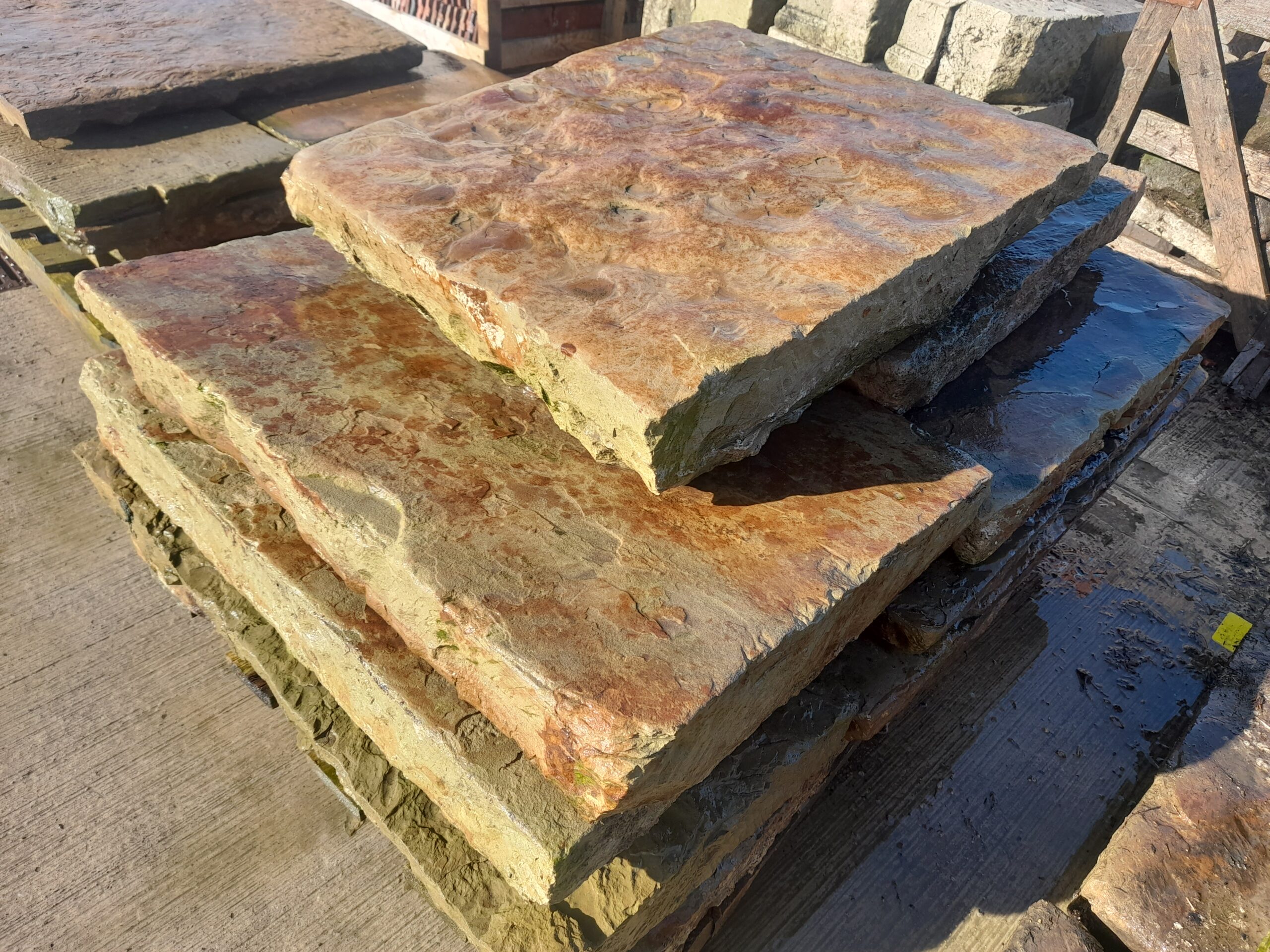 Reclaimed Batch of York Stone Flags Slabs - Per Square Yard - Roofing ...