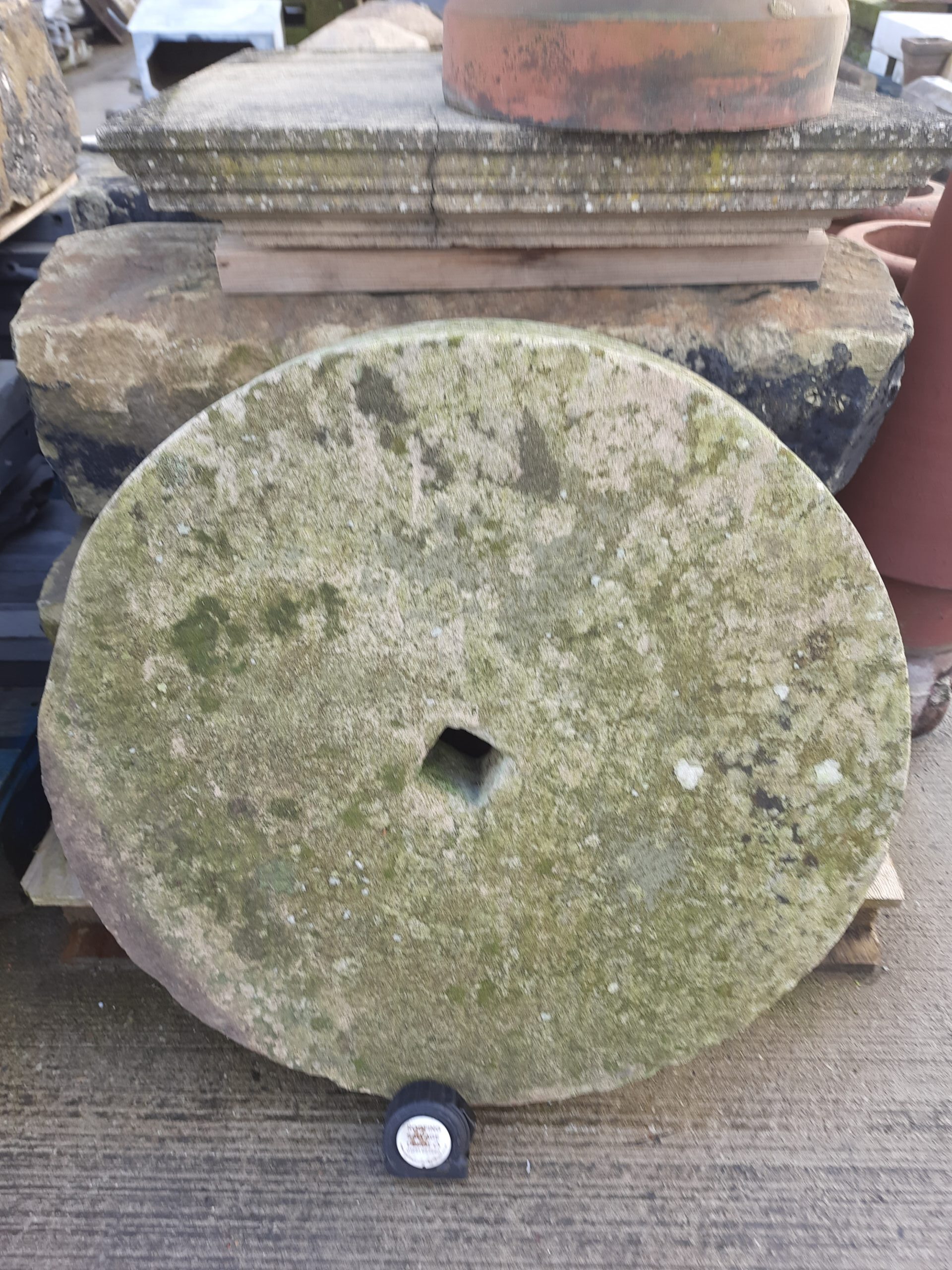 Large Reclaimed Mill Stone Wheel Grinding Stone 30.5" Diameter ...