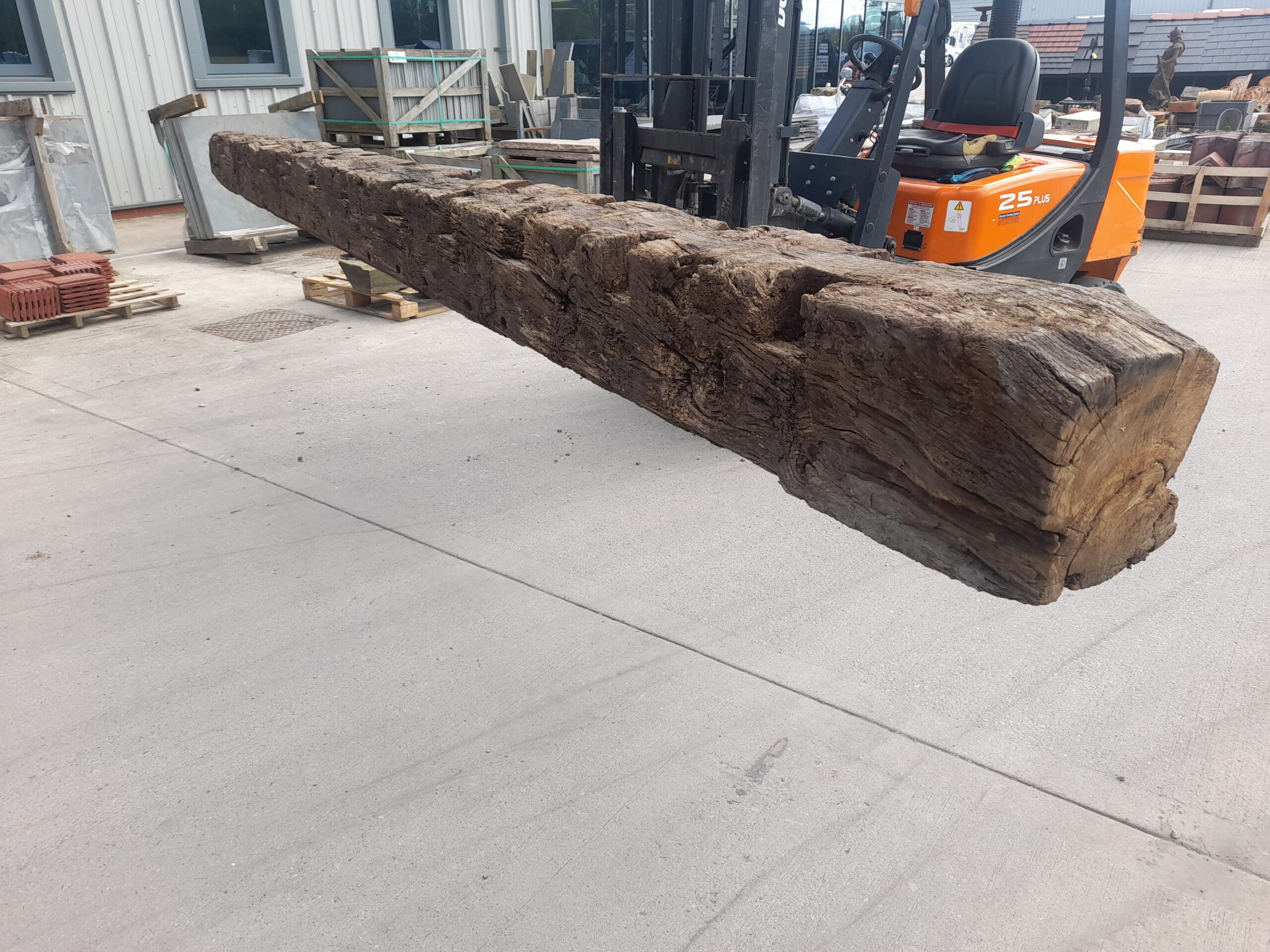 Reclaimed Oak Beam Inglenook Post Bessemer 19′ 7″ Long - Roofing and ...