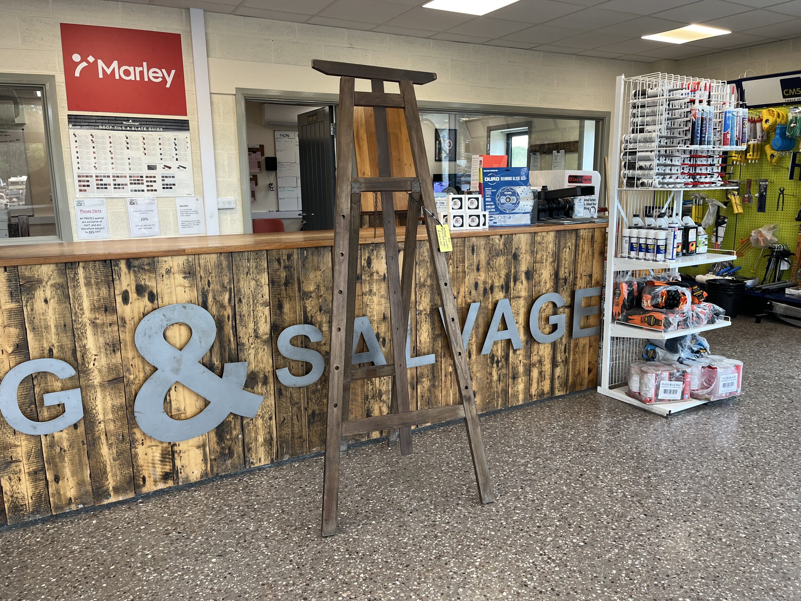 Antique Adjustable Church Pitch Pine Easel 6ft Tall - Roofing and ...