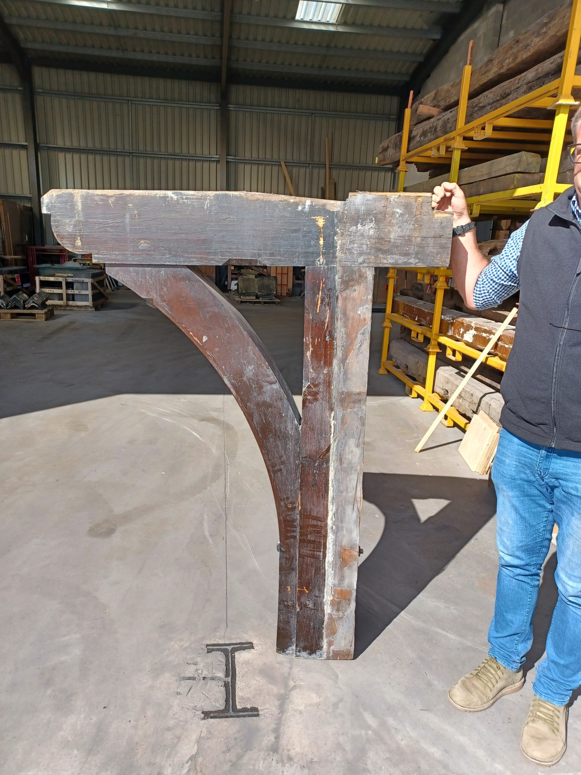 Set Of 8 Huge Reclaimed Pitched Pine Gallows Brackets 62" Tall ...