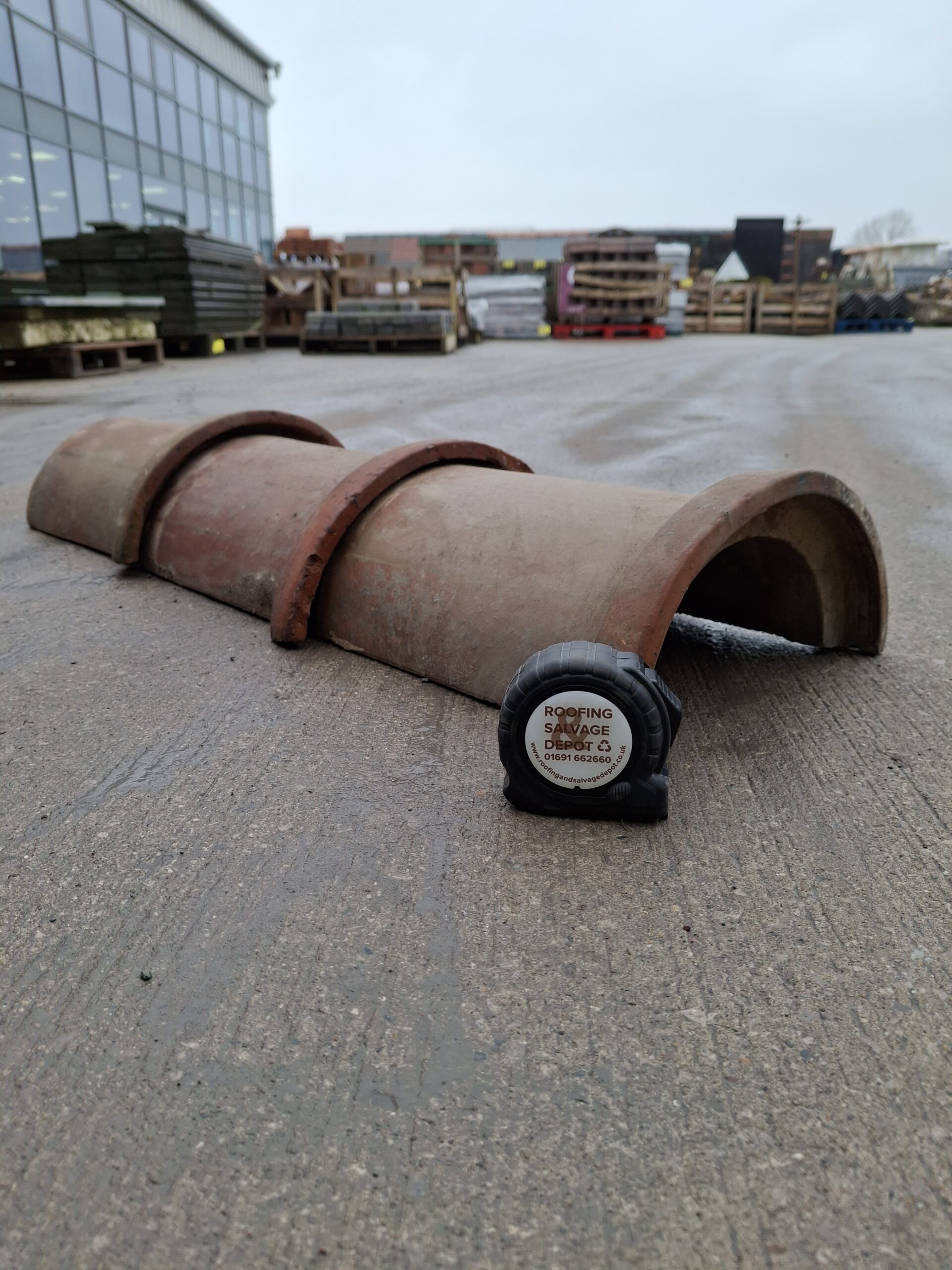 Reclaimed Batch of 39 Red Half Round Capped Ridge 13" - Roofing and ...