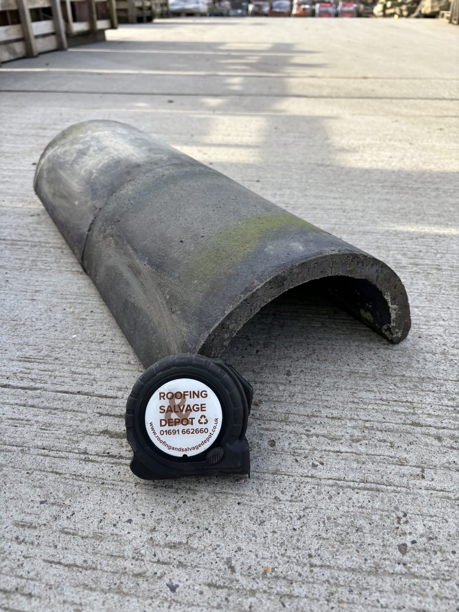 Reclaimed Batch Of 54 - 12" Staff Blue Half Round Ridge - Roofing and ...