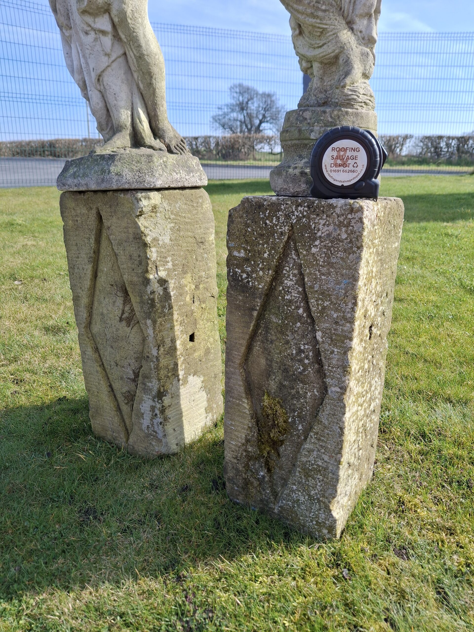 Set of 4 Reclaimed York Stone Decorative Statue Plinth Bases 20" High ...