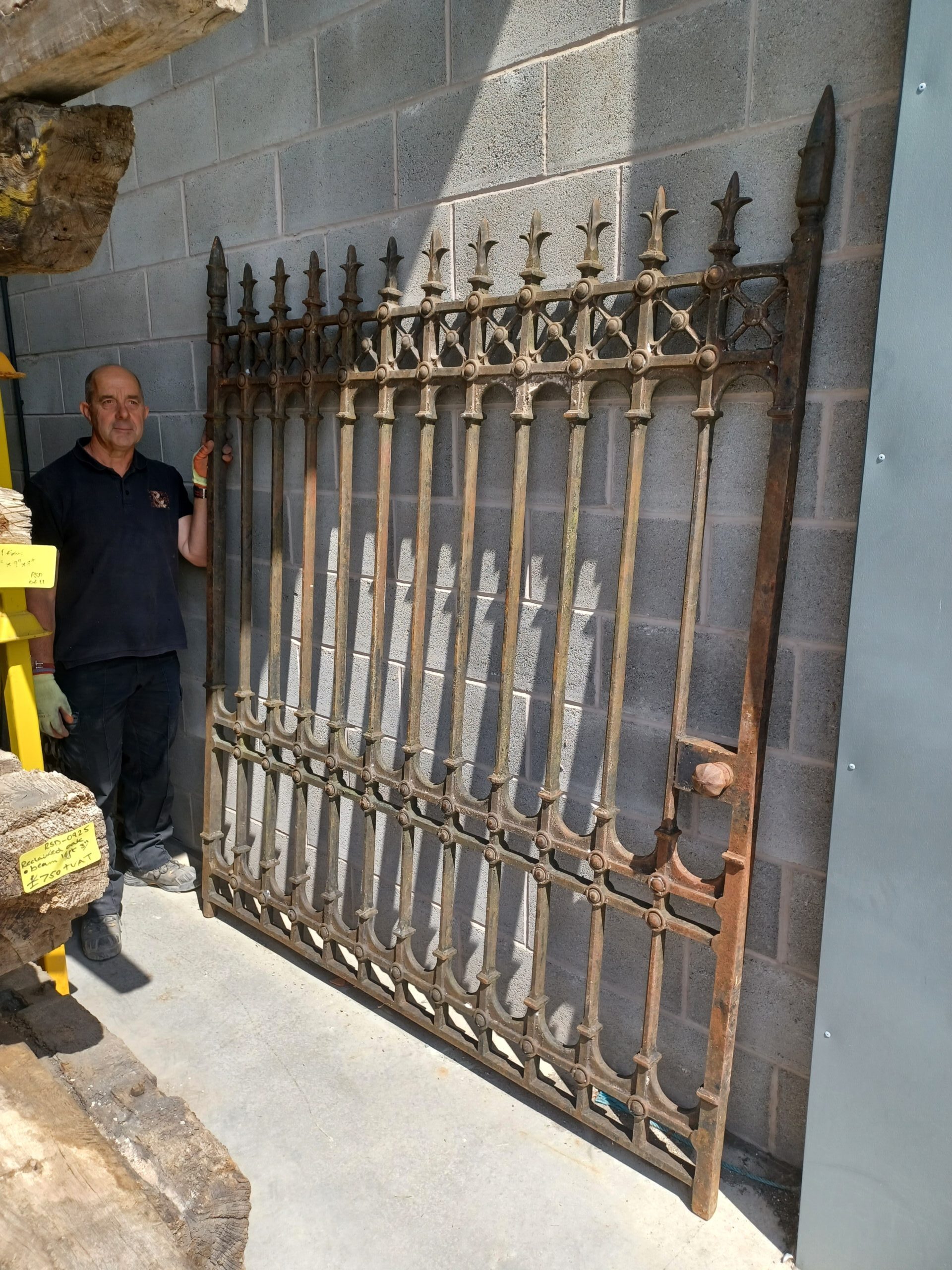 Antique Cast Wrought Iron Heavy Gothic Gate 70.5" Wide - Roofing and ...