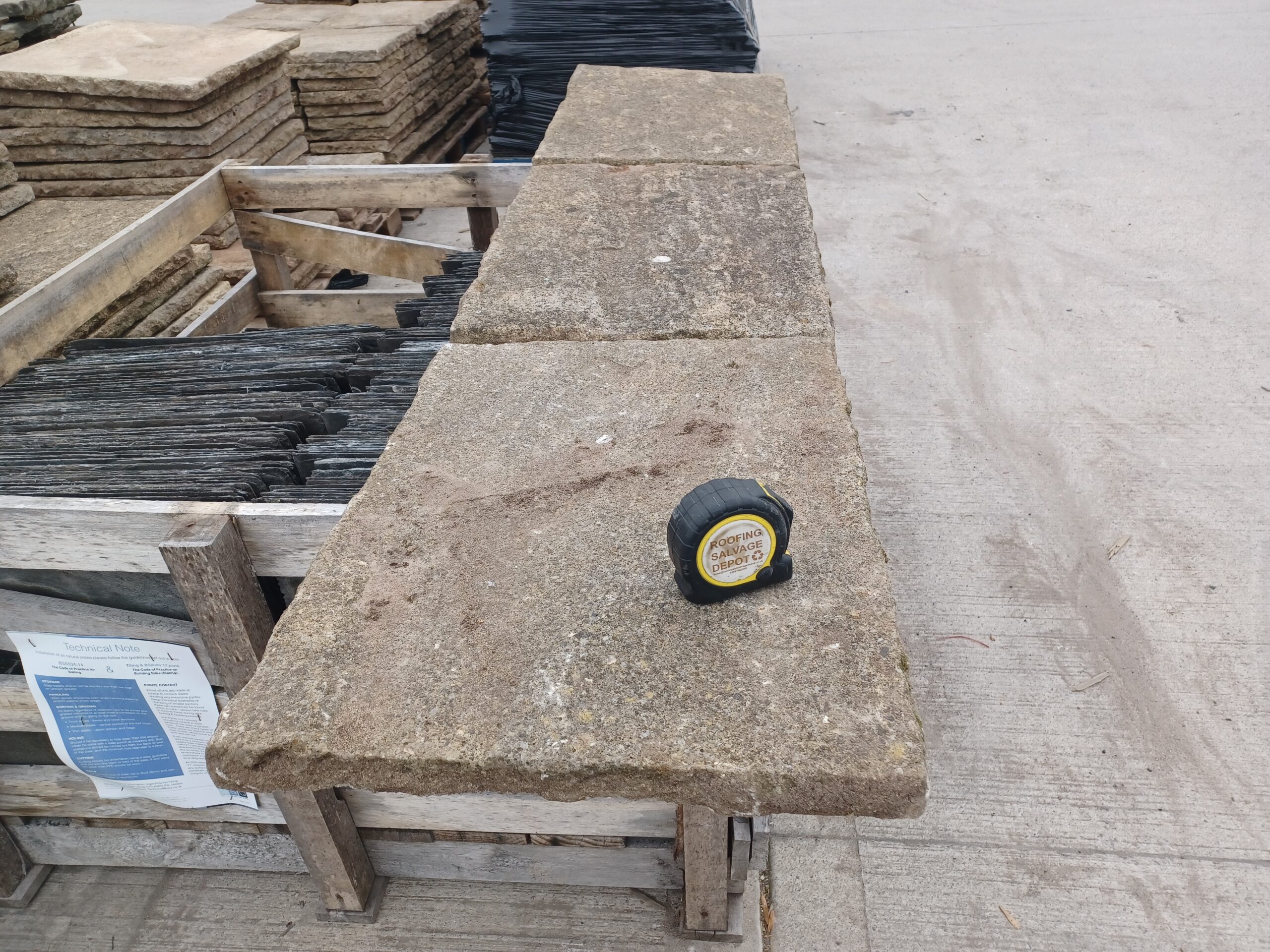 Reclaimed Recon York Stone Copings Toppers 18" Wide Per Foot - Roofing ...