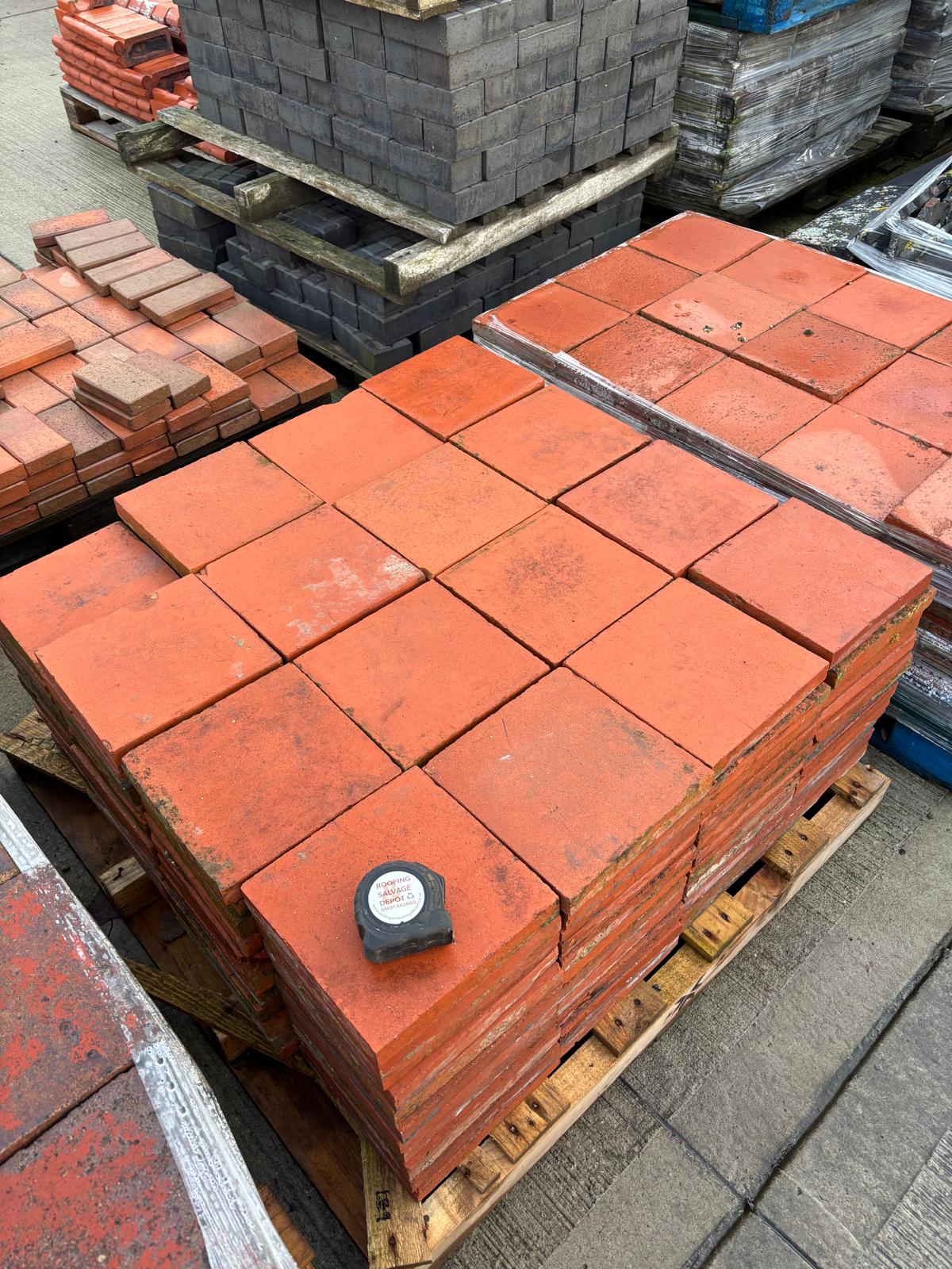 Batch 175 Reclaimed Victorian Red 9" x 9" Ruabon Quarry Pammet Tiles ...
