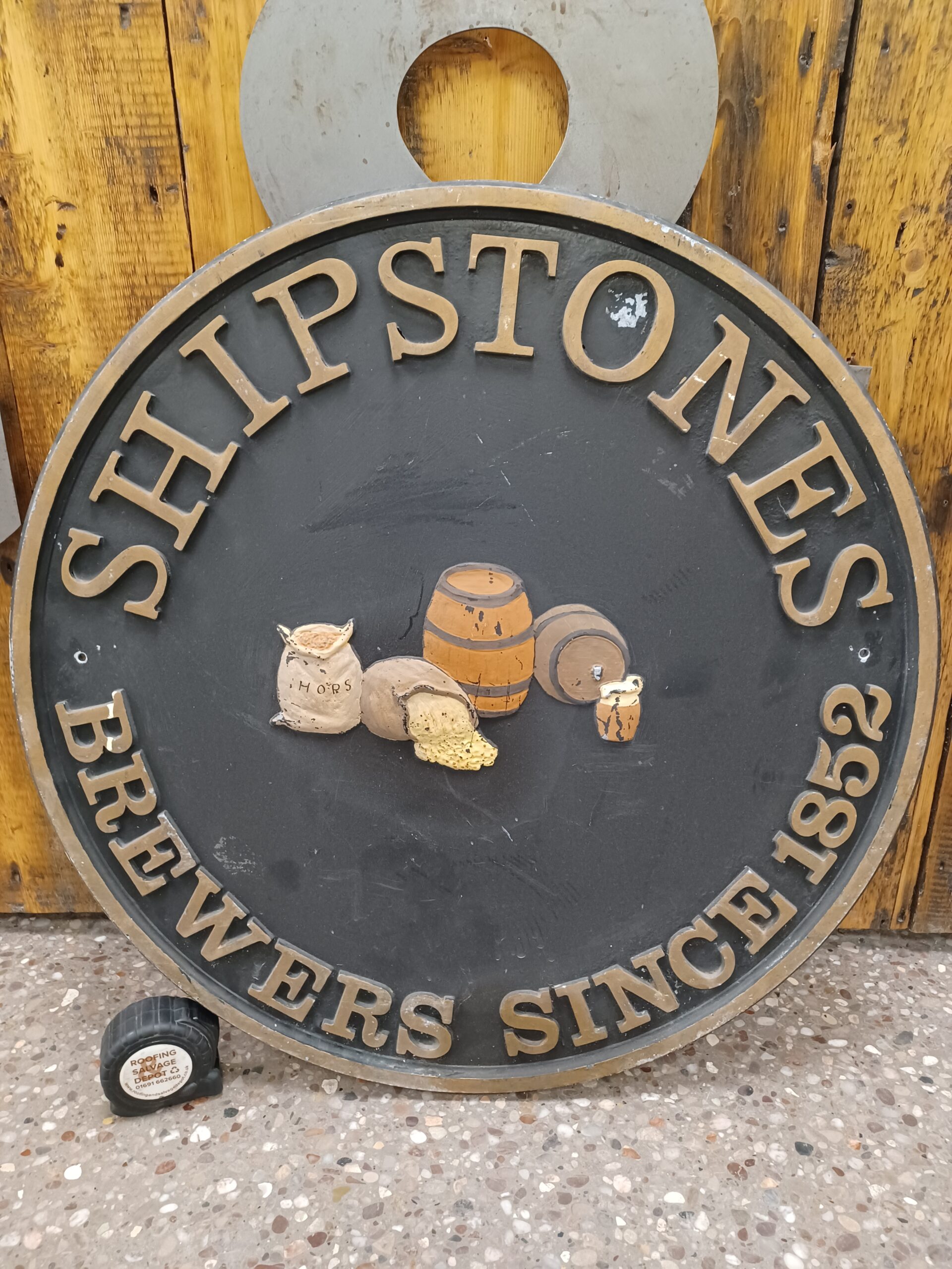 Antique Cast Metal Shipstones Brewers Sign 27" Diameter - Roofing and ...